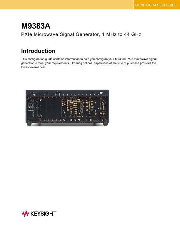 M9383A PXIe Microwave Signal Generator PDF Asset Page | Keysight